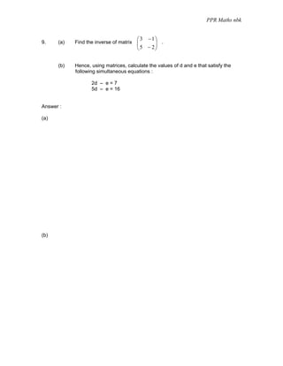 Module 12 Matrices | PDF