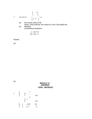 Module 12 matrices | RTF