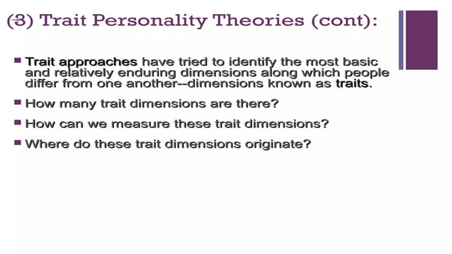 Module: Theory about personality of human | PDF