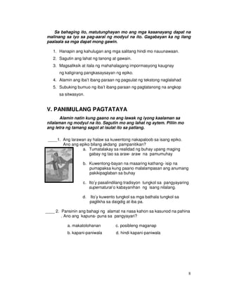 Grade 8 Filipino Module | PDF