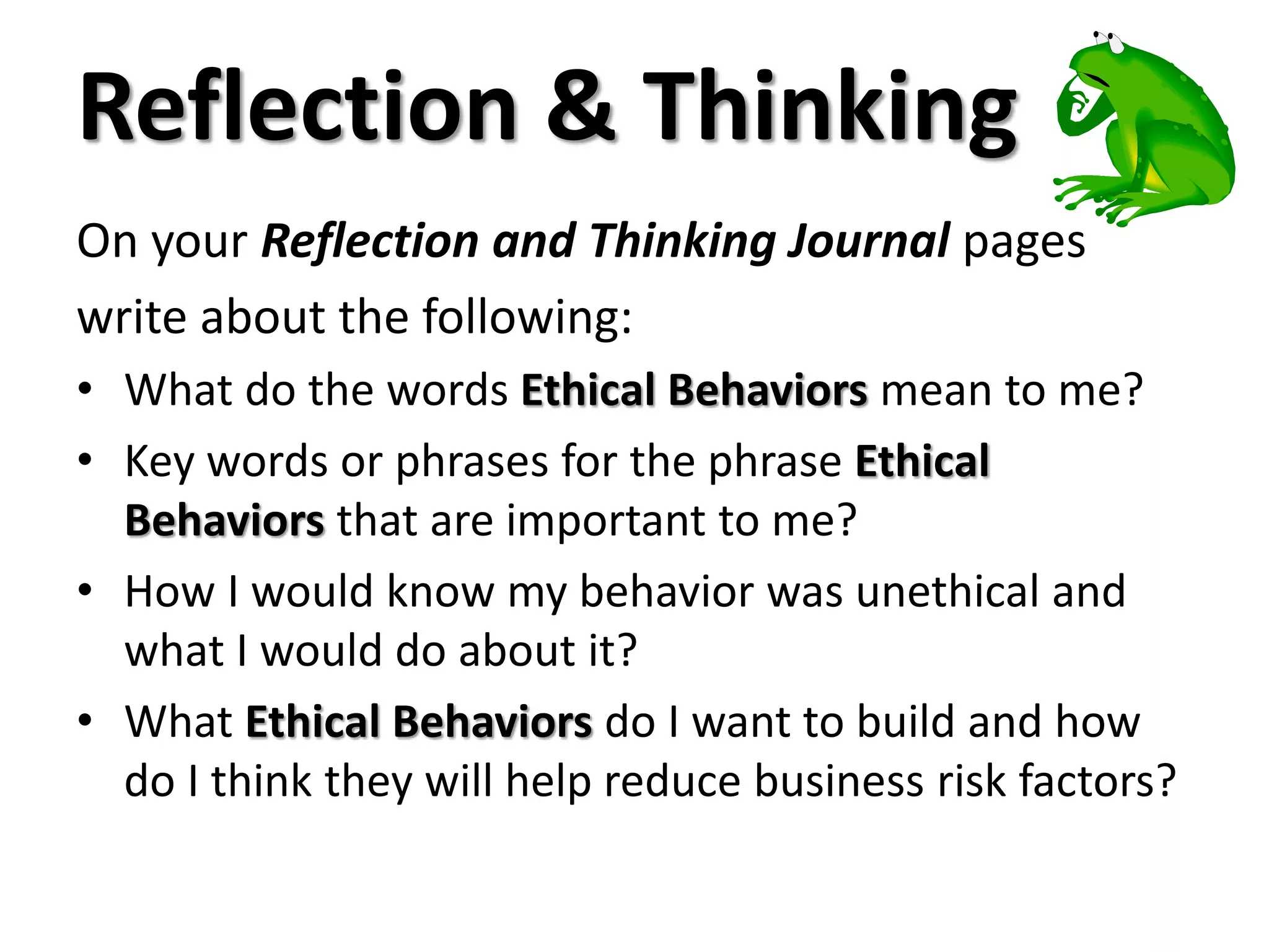 Module 12 exploring ethical behavior | PPTX