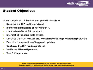 RIP Routing Information Protocol Extreme Networks | PPT