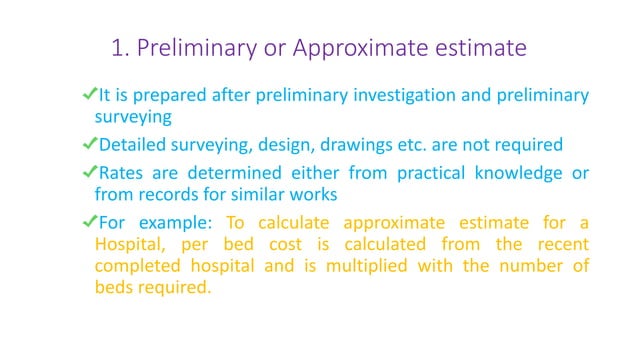 2# types of estimate | PPTX | Business | Business and Finance