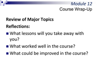 Module 12 Wrap Up | PDF