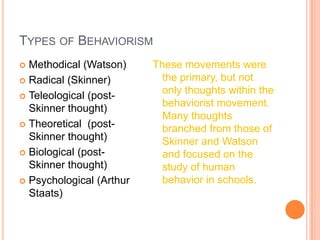 Behaviorist Learning Theory | PPT