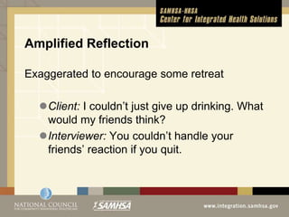 Motivational interviewing working with resistance | PPTX | Substance ...