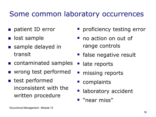 Module 13 Occurence Management David.ppt | Infectious Diseases ...