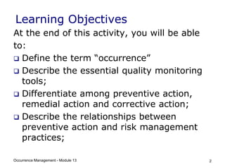 Module 13 Occurence Management David.ppt