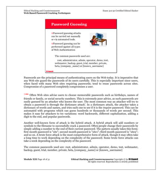 Module 13 (web based password cracking techniques) | PDF