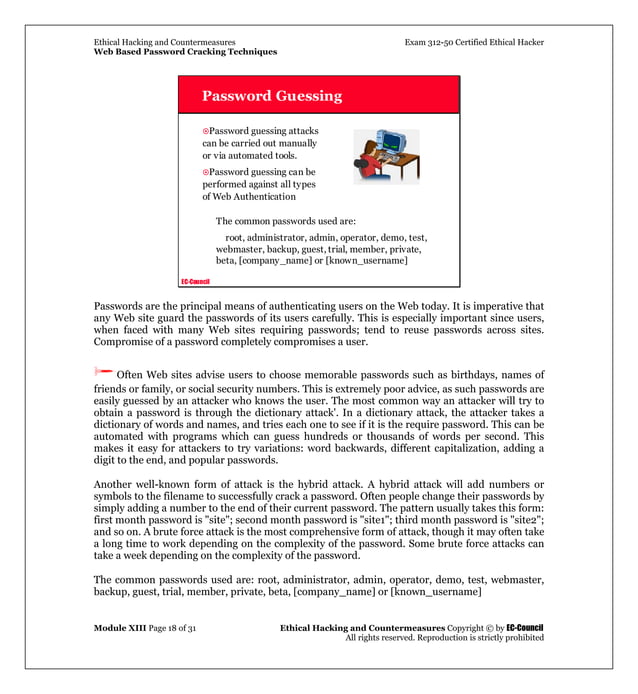Module 13 (web based password cracking techniques) | PDF | Internet | Computing