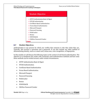 Module 13 (web based password cracking techniques) | PDF