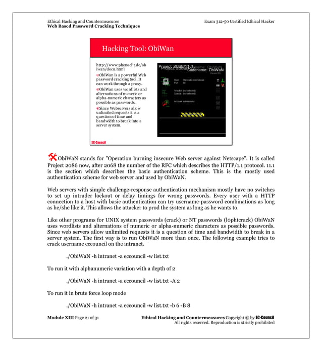 Module 13 (web based password cracking techniques) | PDF | Internet | Computing