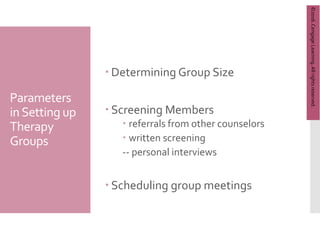 Module 14 counseling and therapies in groups | PPTX