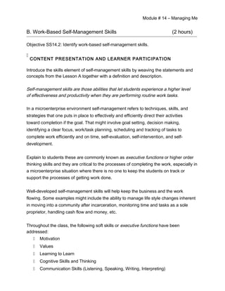 Module 14 managing me | PDF