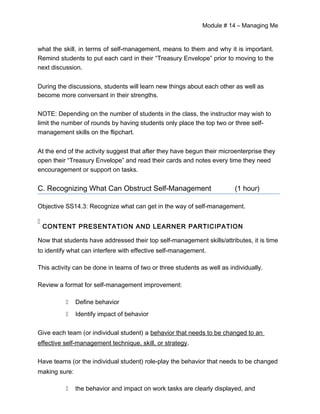 Module 14 managing me | DOC