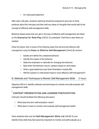 Module 14 managing me | PDF
