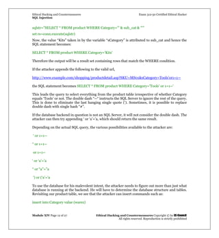 Module 14 (sql injection) | PDF