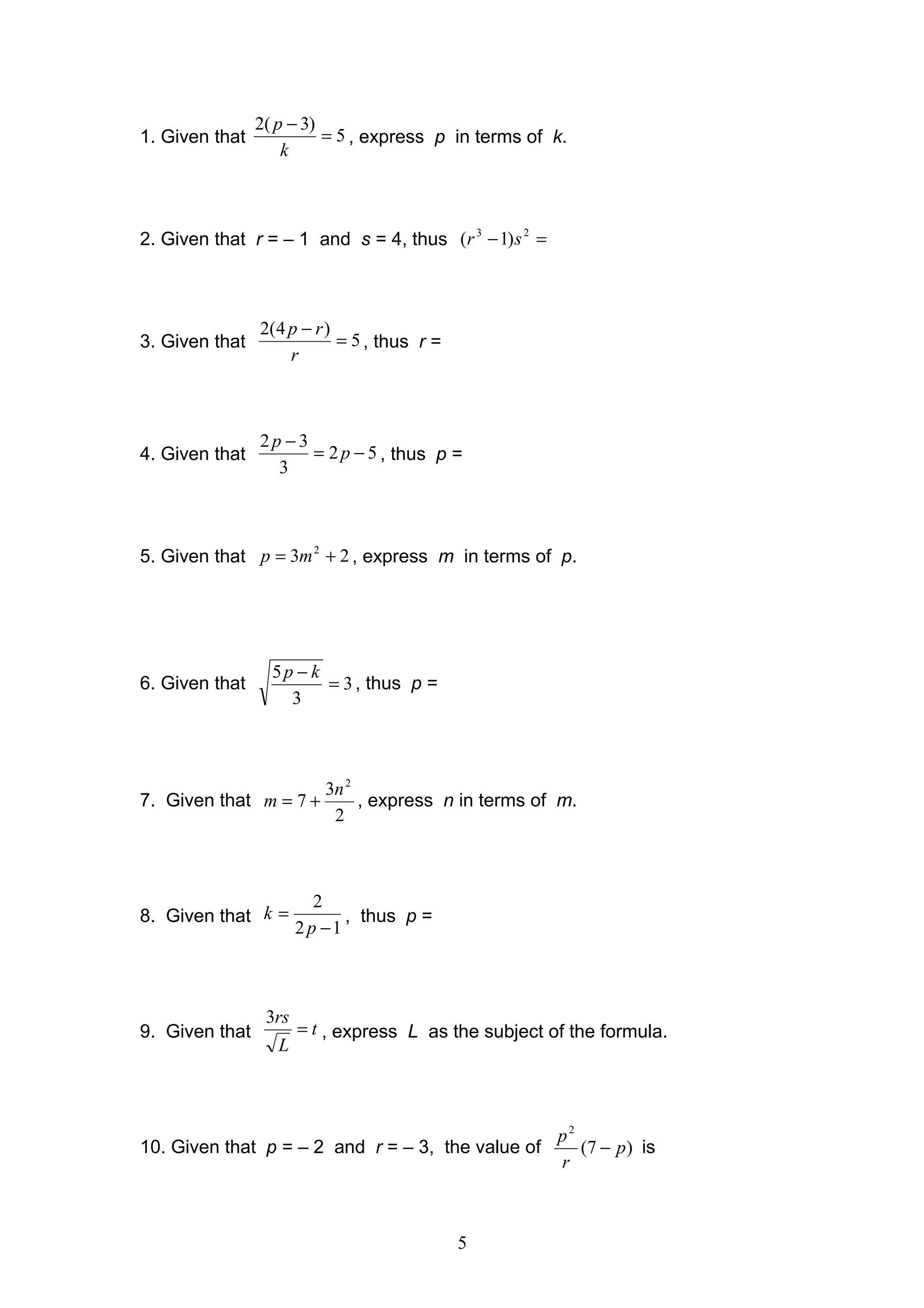 Module 15 Algebraic Formulae | PDF