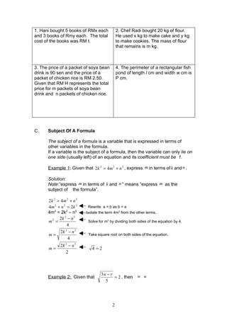 Module 15 Algebraic Formulae | PDF