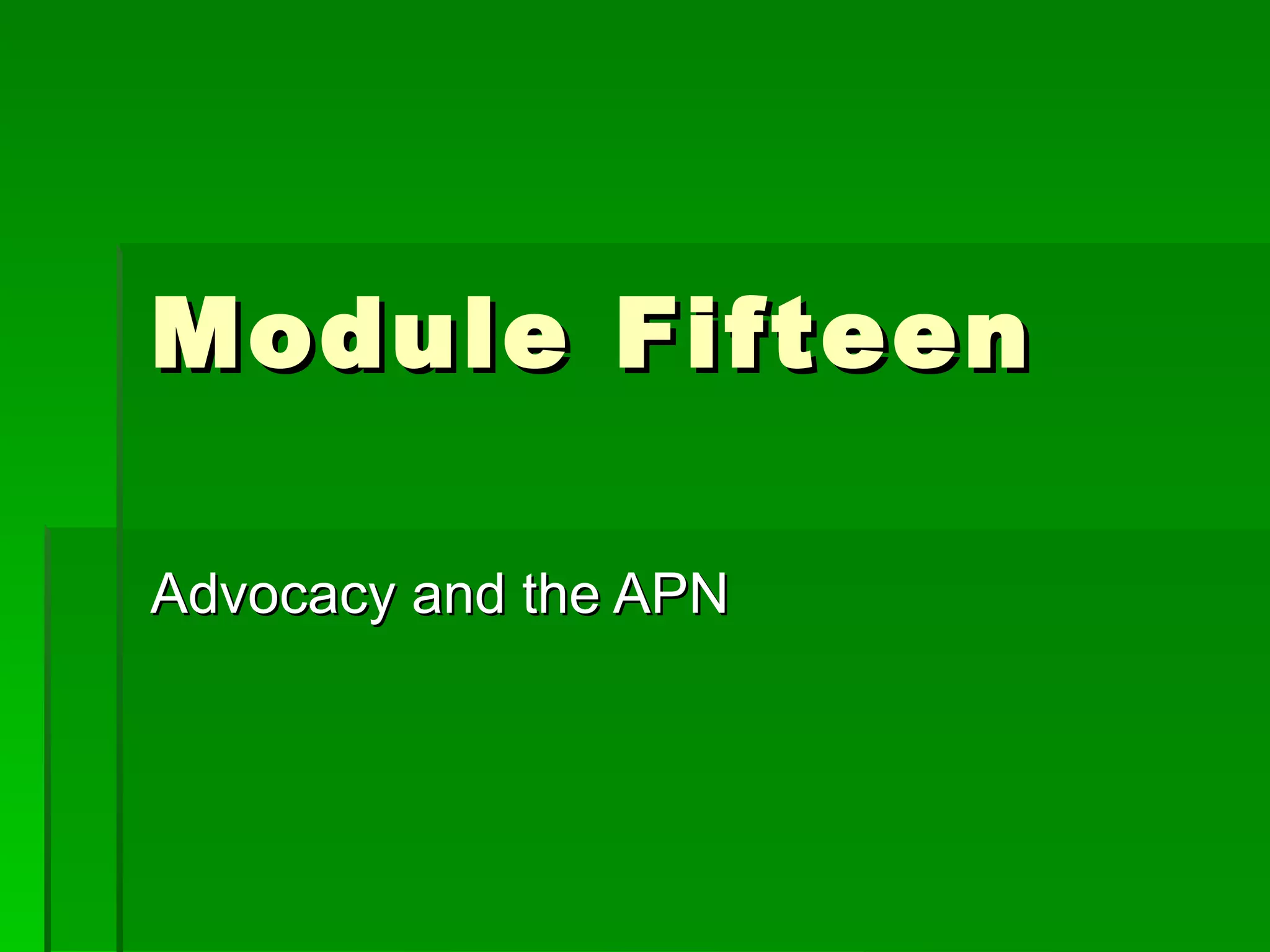 Advocacy and the APN | PPT