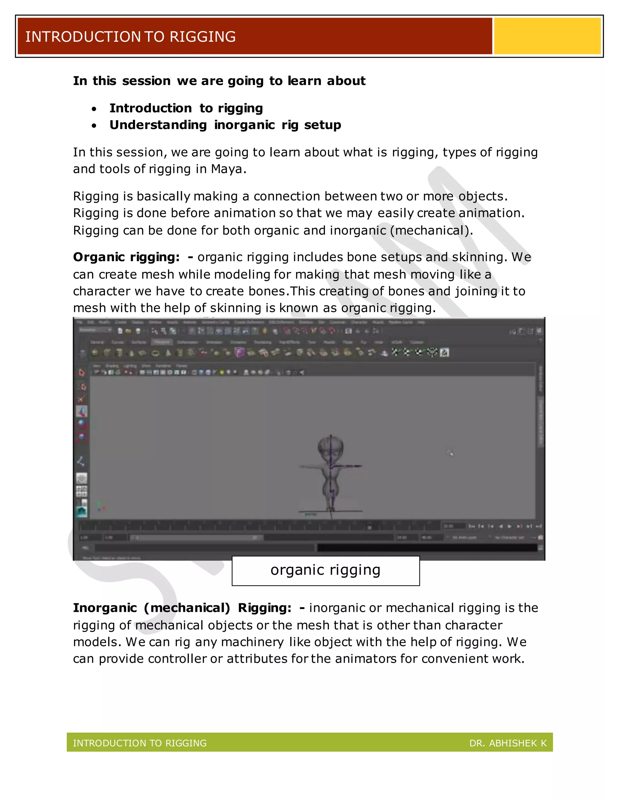 ¯Module 16 introduction to rigging and understanding inorganic rig ...