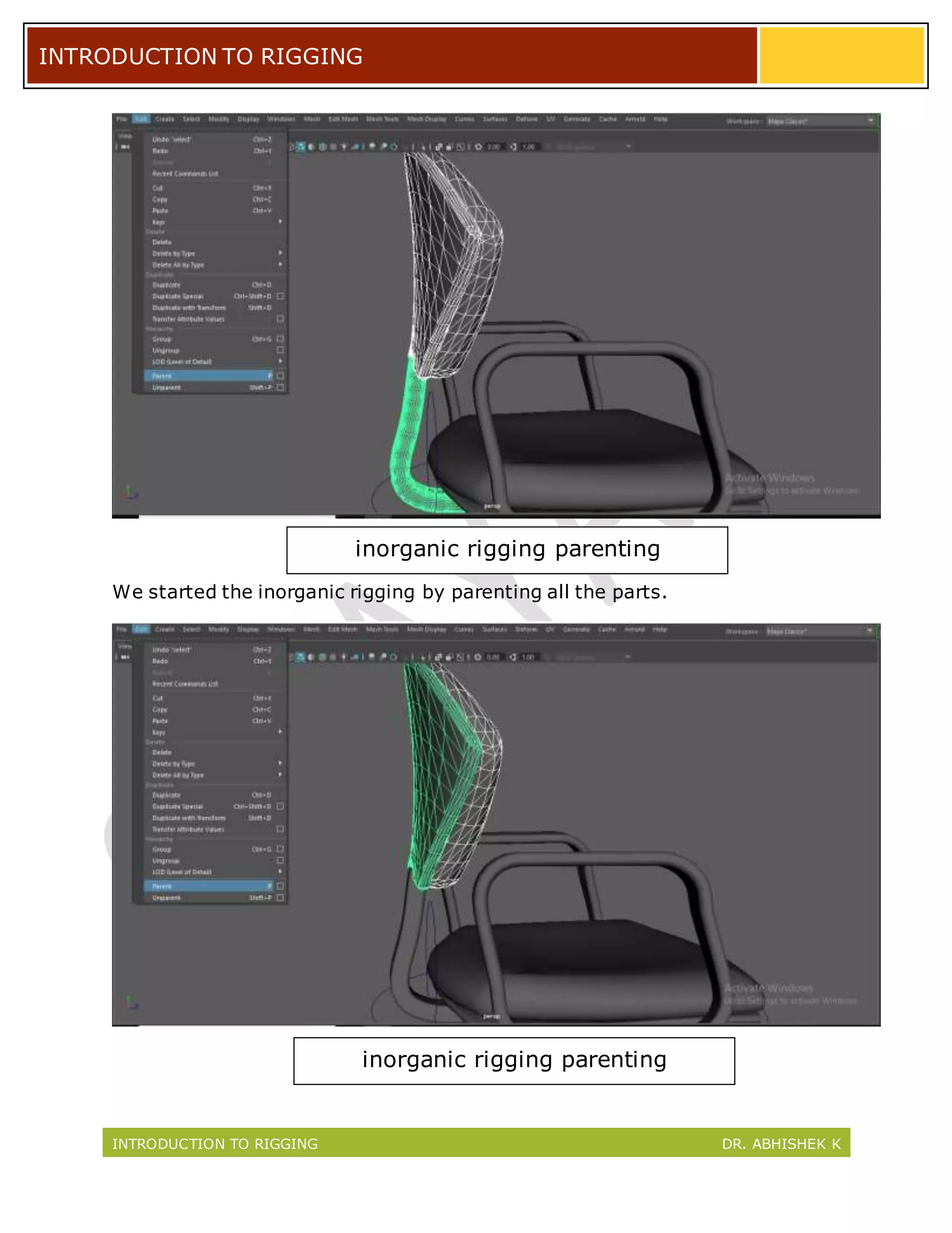 ¯Module 16 introduction to rigging and understanding inorganic rig setup e_text | DOCX