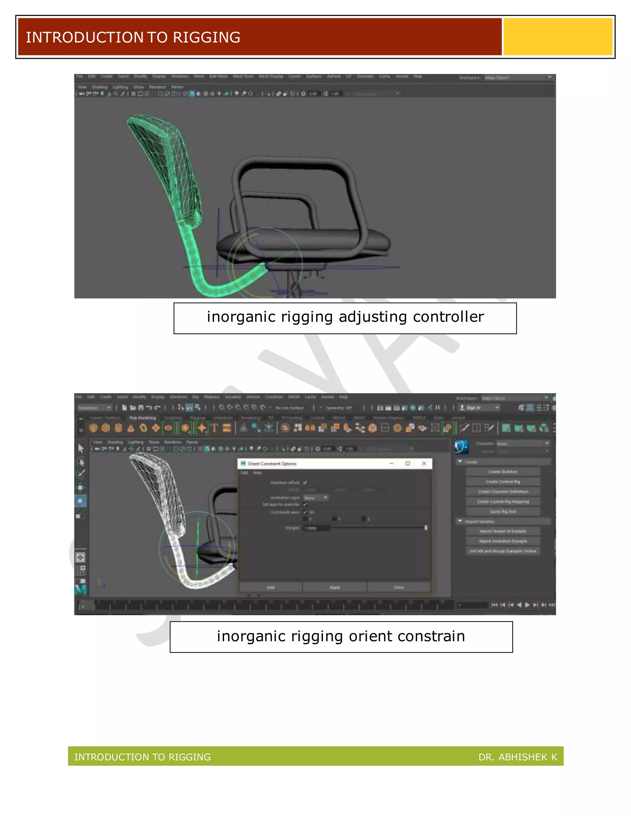 ¯Module 16 introduction to rigging and understanding inorganic rig setup e_text | DOCX