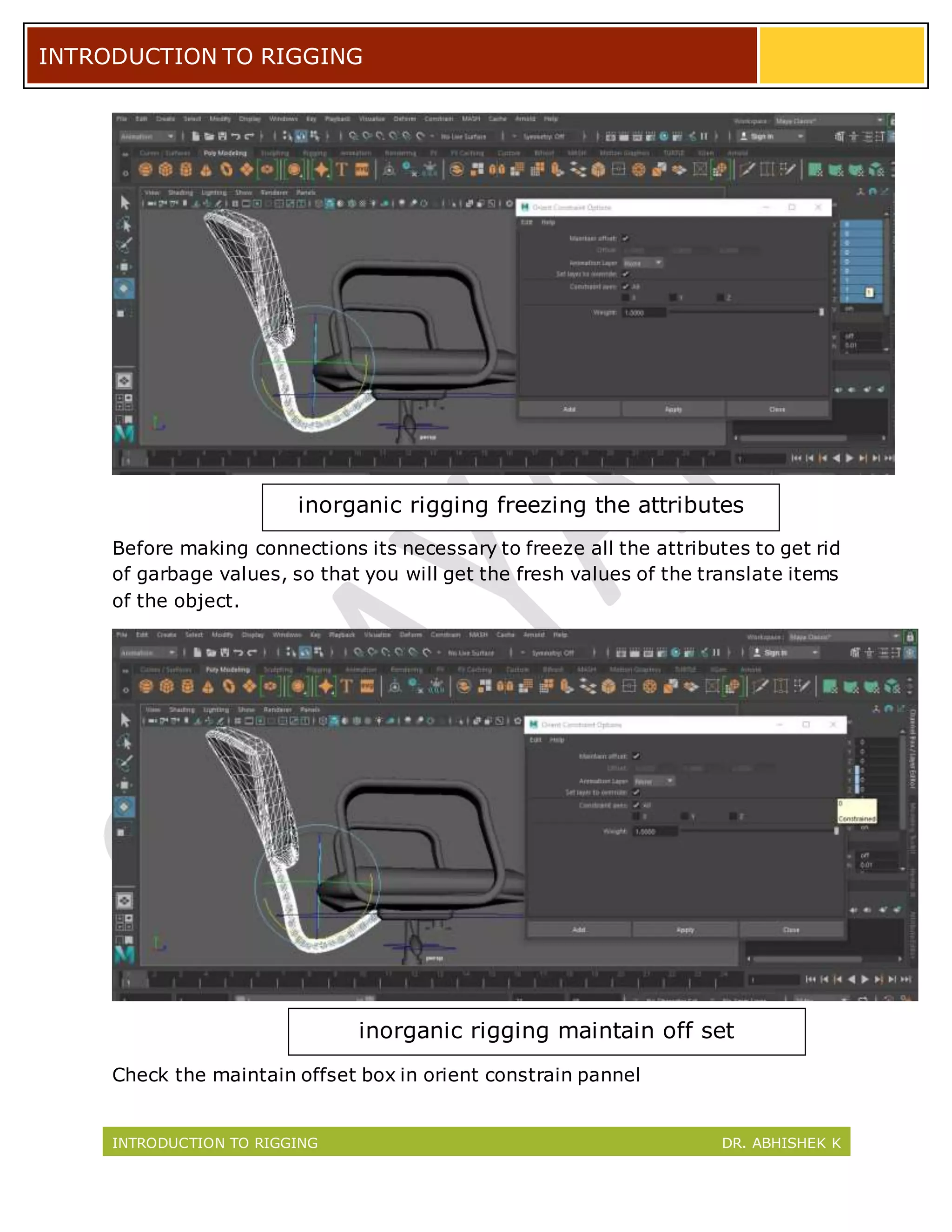 ¯Module 16 introduction to rigging and understanding inorganic rig setup e_text | DOCX