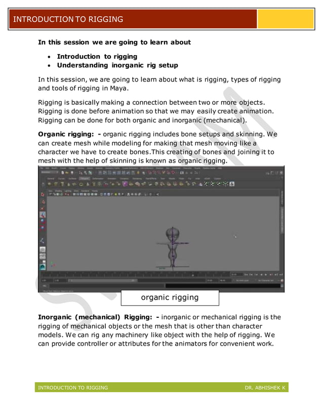 ¯Module 16 introduction to rigging and understanding inorganic rig ...