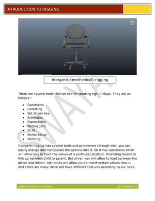 ¯Module 16 introduction to rigging and understanding inorganic rig ...