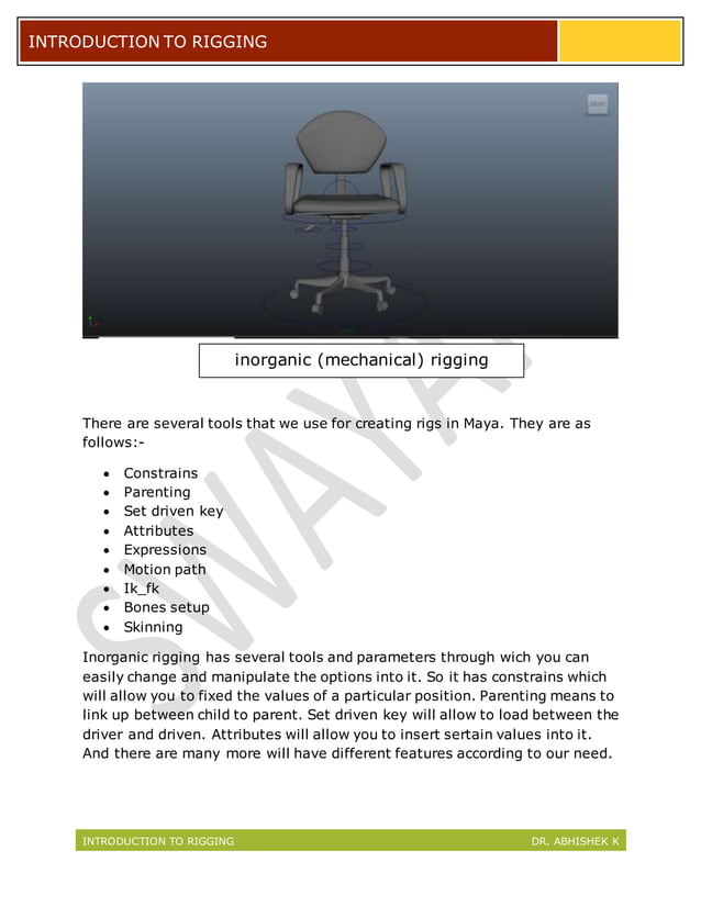 ¯Module 16 introduction to rigging and understanding inorganic rig setup e_text | DOCX ...