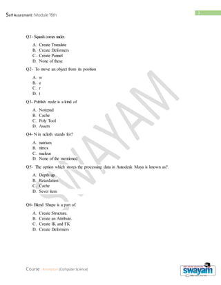 Module 16 introduction to rigging and understanding inorganic rig setup self assessment | DOCX