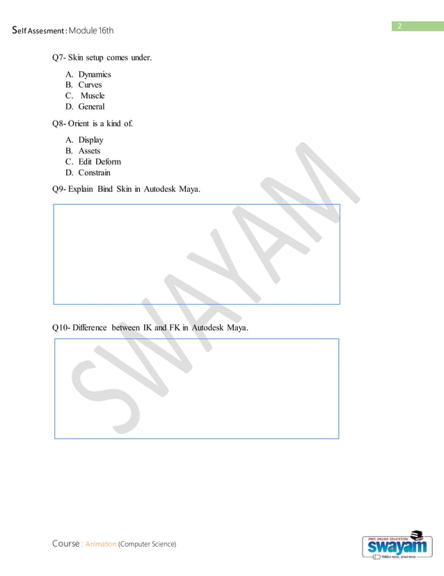 Module 16 introduction to rigging and understanding inorganic rig setup self assessment | DOCX