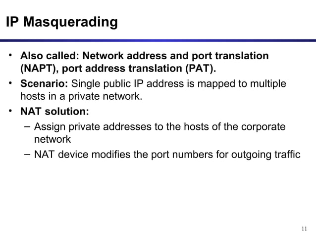 network address translation and ip masquerading | PPT