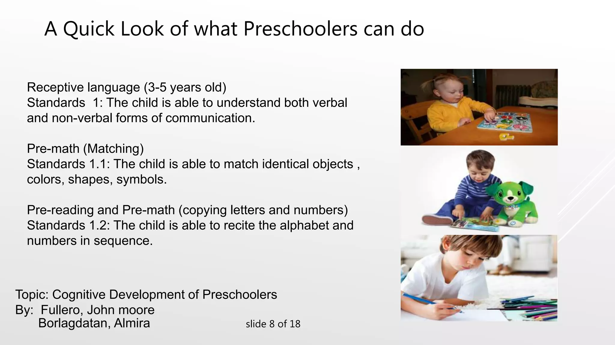 Cognitive Development of Pre-schoolers | PPTX