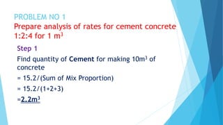 5#rate analysis problems | PPTX