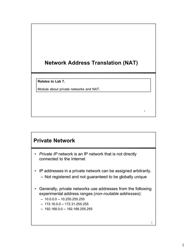 Module17 nat v2 | PDF | Computer Networking | Computing