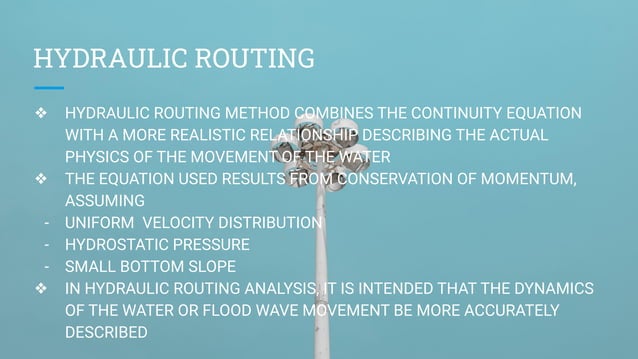 MODULE 19 - HYDRAULIC METHOD OF FLOOD ROUTING.pdf | Physics | Science