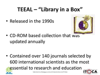 Background to the TEEAL programme | PPTX