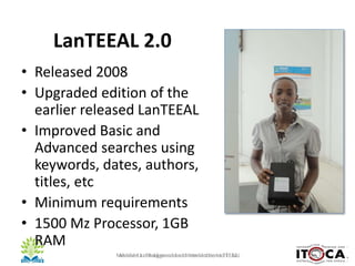 Background to the TEEAL programme | PPTX