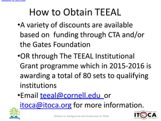 Background to the TEEAL programme | PPTX