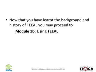 Background to the TEEAL programme | PPTX