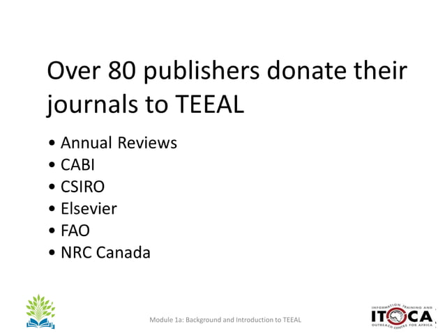 Background to the TEEAL programme | PPTX