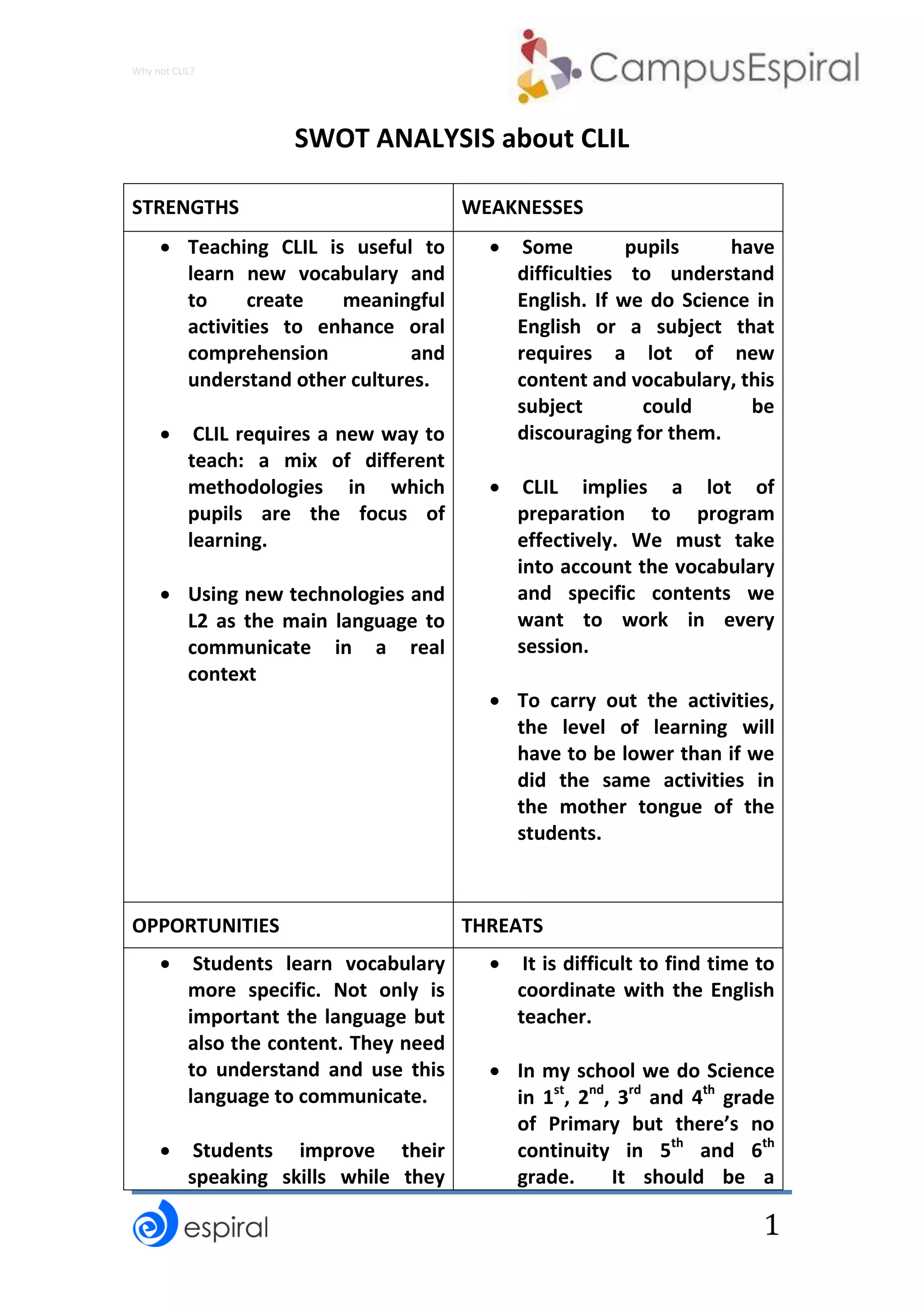 Module 1 activity swot | PDF
