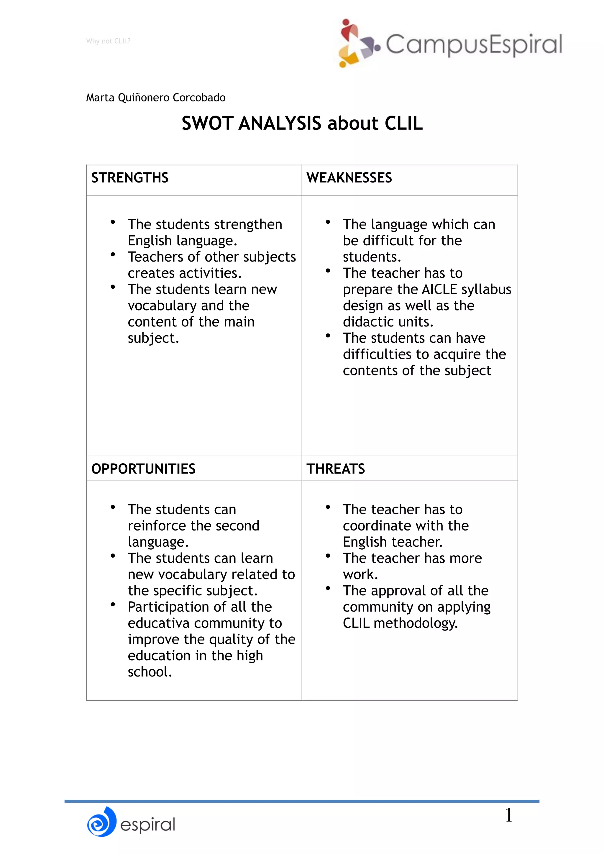 Module 1 activity swot1 | PDF