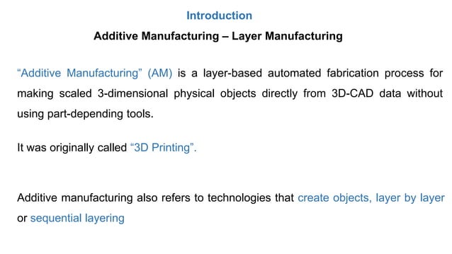 Module 1 Additive Manufacturing | PPTX | 3-D Graphics | Computer ...