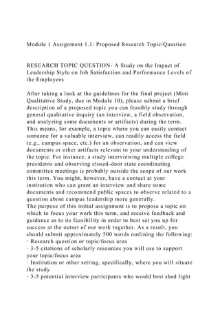 Module 1 Assignment 1.1 Proposed Research TopicQuestionRES.docx