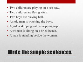 UPSR Sentence Construction Module 1: At the Playground | PPTX