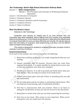 Module 1 basic competencies | PDF | Internet for Beginners | Internet