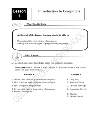 Module 1 basic competencies | PDF | Internet for Beginners | Internet
